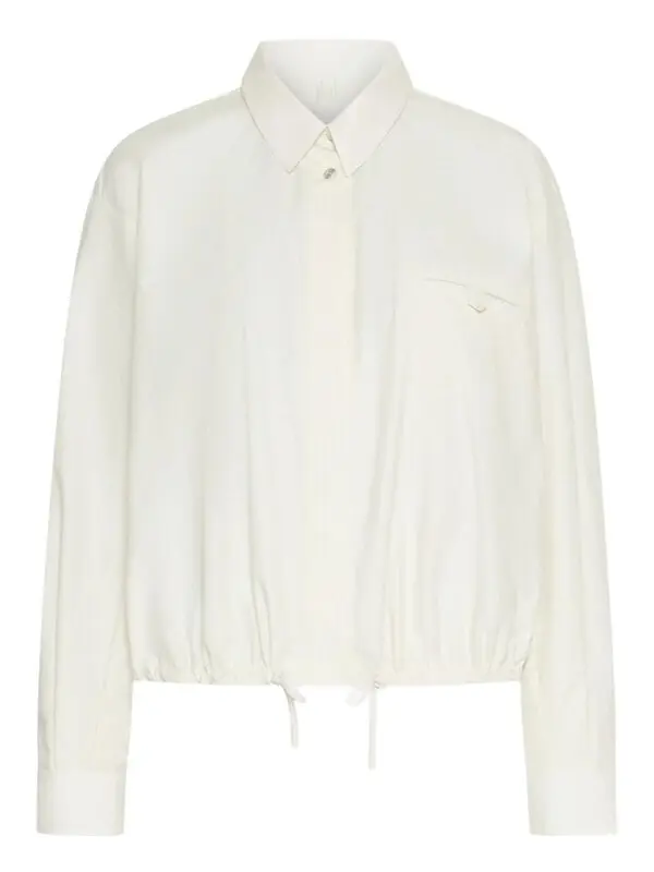 Marella Parachute Canvas Jacket With Drawstring Waist And Drop Shoulder - Wool White