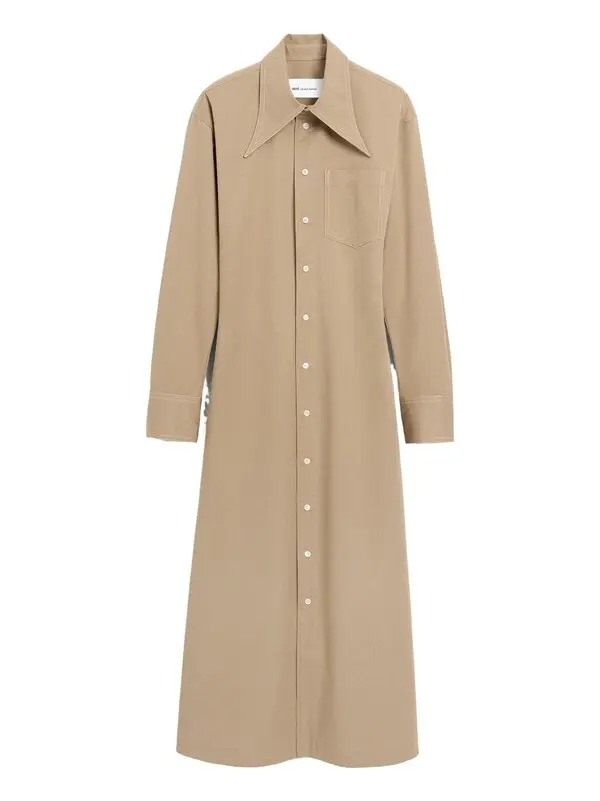 Ami Button-front Shirt Dress - Taupe