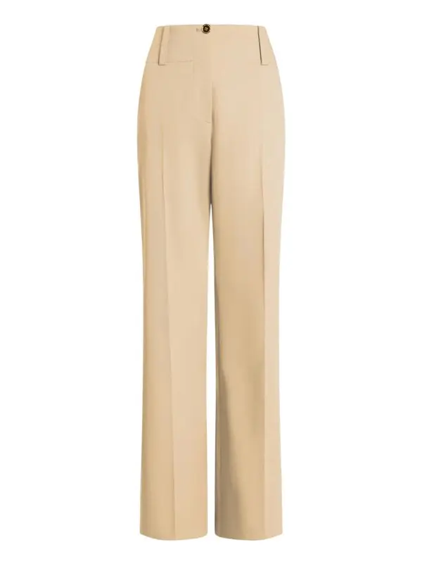 PATOU Belt Loops High-waisted Straight Leg Trousers - Sand-colored