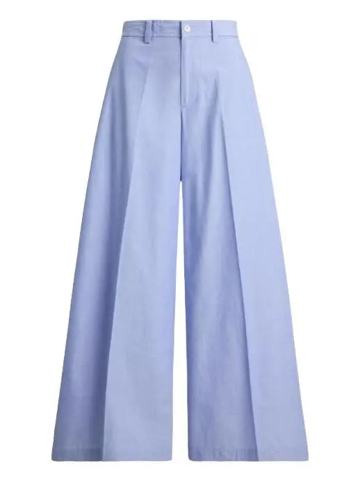 Polo Ralph Lauren Wide-leg Pleated Trousers - Blue