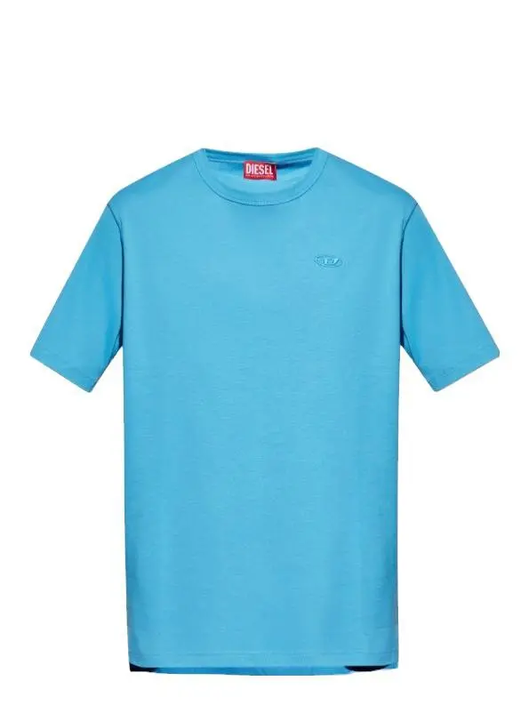 DIESEL® T-adjust-slits Logo-embroidered T-shirt - Blue