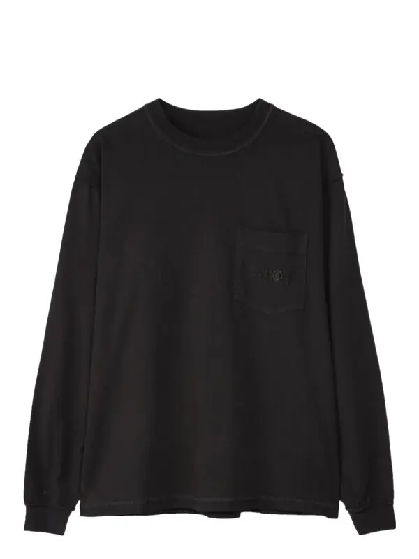 MAISON MARGIELA Long-sleeve T-shirt With Chest Patch Pocket - Black
