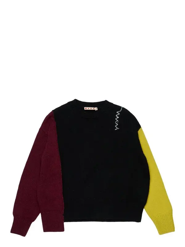 Marni Colorblock Patchwork Sweater - Black