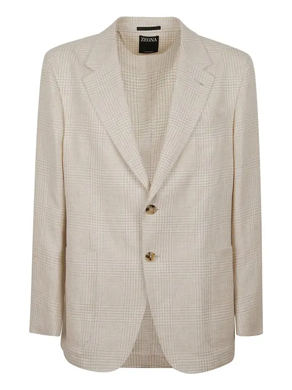 Zegna Checked Single-breasted Blazer - No