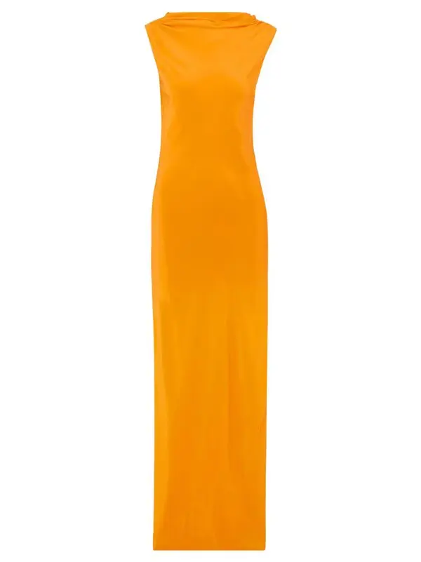 SIR. Isla Open-back Draped Silk Crepe De Chine Gown - Orange