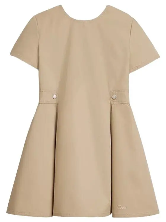 Dior A-line Dress With Tonal Embroidery - Beige