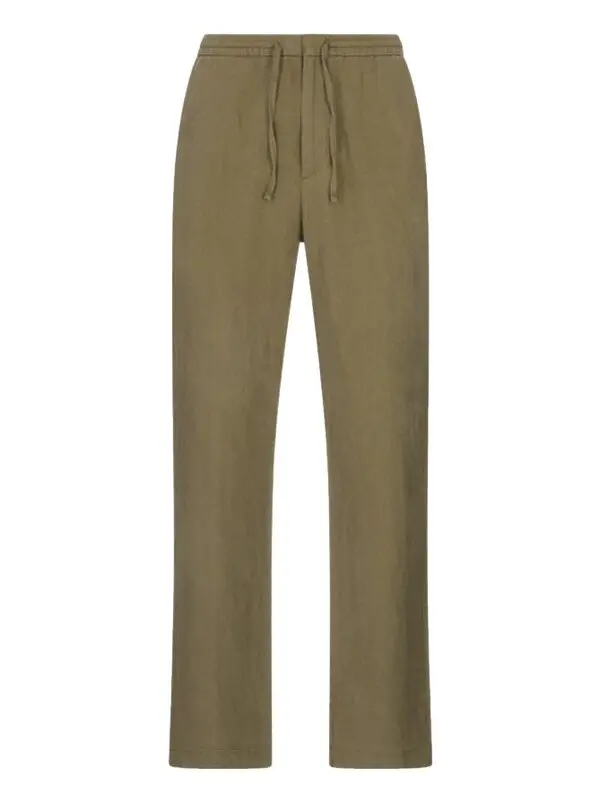 Canali Drawstring Waist Straight-leg Trousers - Green