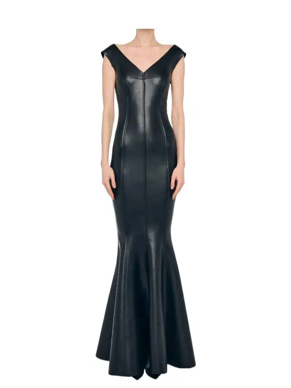 Norma Kamali Grace Fishtail Gown - Black