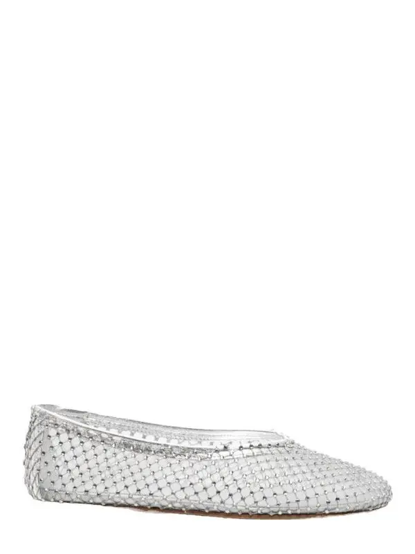 FORTE_FORTE Crystal Mesh Ballet Flats - White