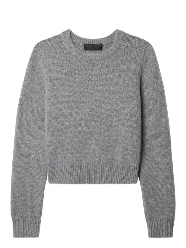 NILI LOTAN Crew Neck Sweater With Ribbed Cuffs And Hem - Gray