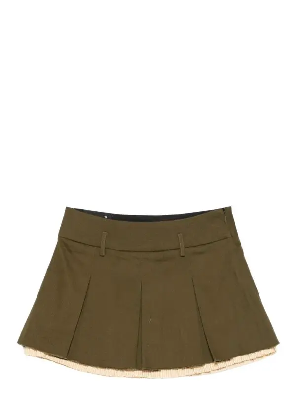 R13 Pleated Mini Skirt - Green