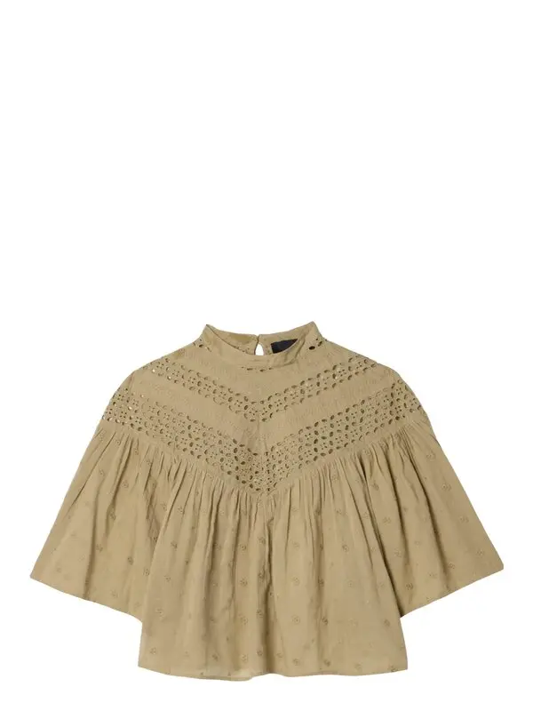 NILI LOTAN Mikki Blouse With Cutout And Pleated Details - Sage Green