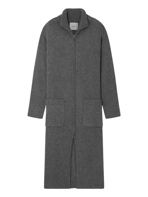 LISA YANG Long Cardigan With Zipper Closure - Gray