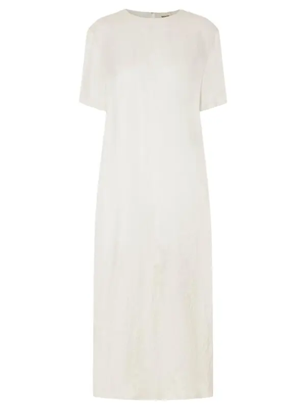 Khaite Webber Crinkled-voile Midi Dress - White