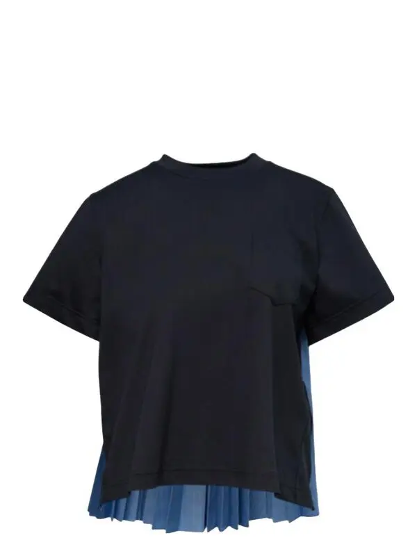 Sacai Paneled T-shirt Top - Black/blue