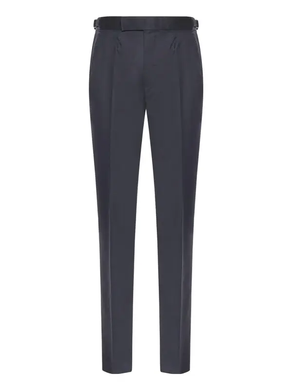 Zegna Tailored Belted Pants - Navy Blue