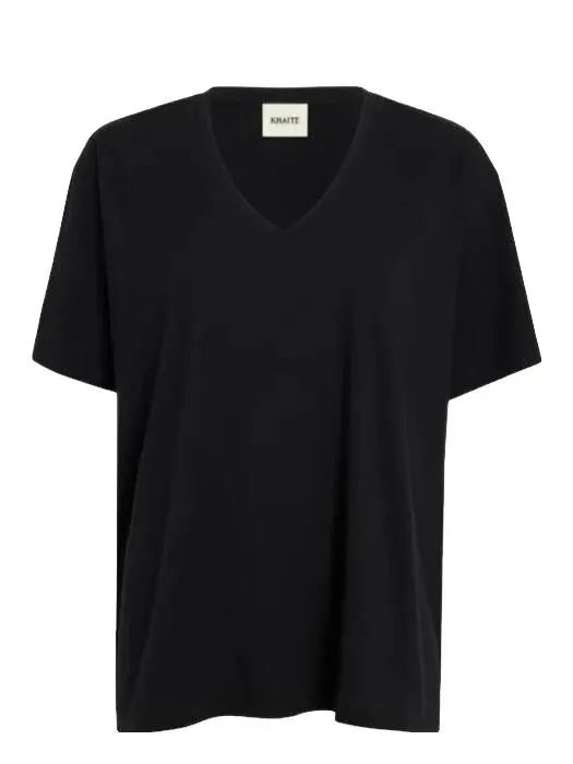 Khaite Linda V-neck T-shirt - Black