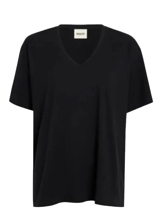 Khaite Linda V-neck T-shirt - Black