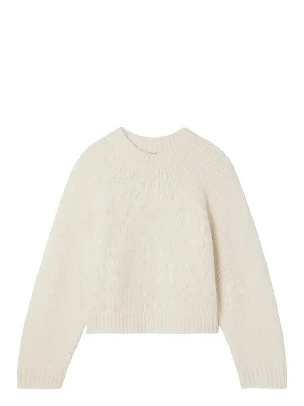 NILI LOTAN Tomaso Cashmere And Silk Crew Neck Sweater - Ivory