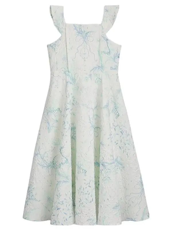 Dior Embroidered Printed Dress - White