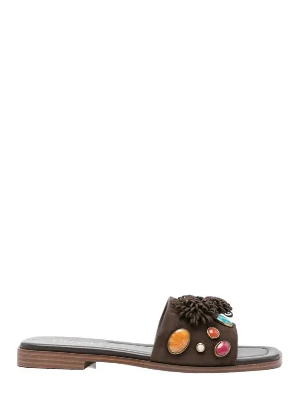 TWINSET Embellished Slide Sandals - Multicolor