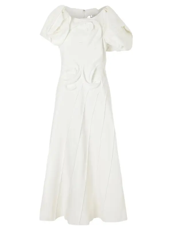 Gabriela Hearst Navi Linen Midi Dress - White