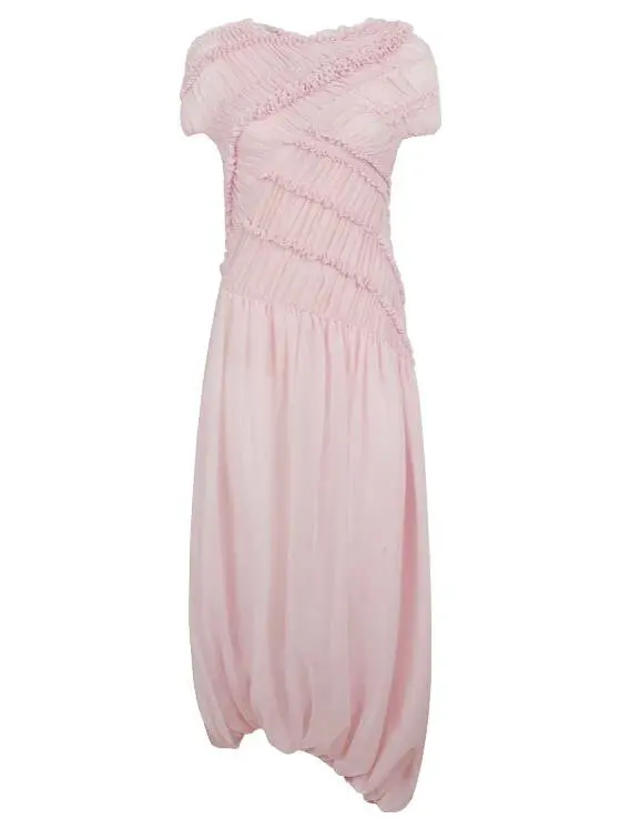 Magda Butrym Ruched Asymmetrical Maxi Dress - Pink