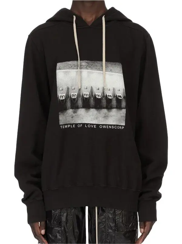 Rick Owens Oversized Drawstring Hoodie - Black