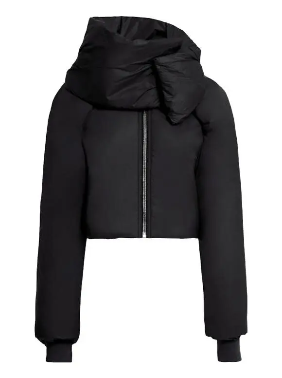 Rick Owens Cropped Down Bomber Jacket - Black