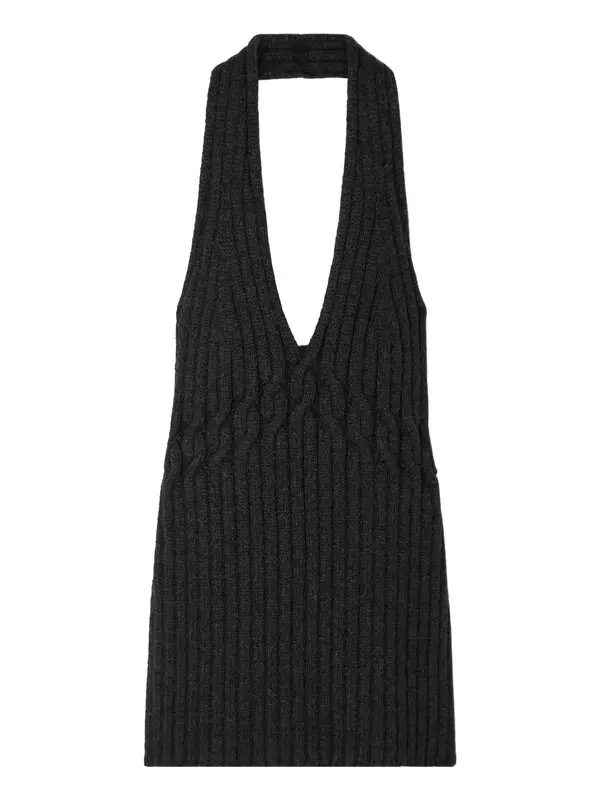 Proenza Schouler Halter Neck Wool Blend Top - Charcoal-grey