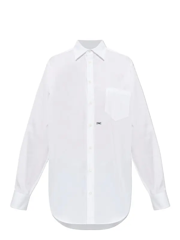 Dsquared2 Long Sleeve Buttoned Shirt With Turn-down Collar And 'dwc' Embroidery - White