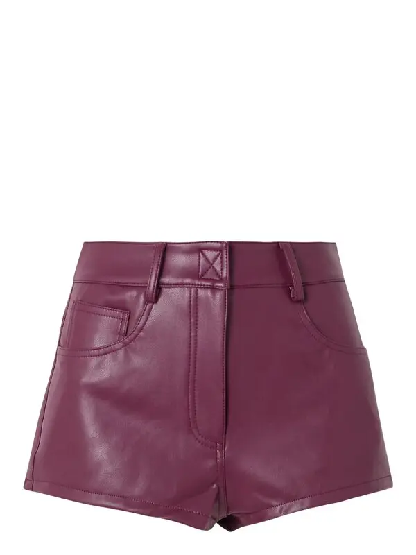 Norma Kamali High Waist Fitted Shorts - Plum Color