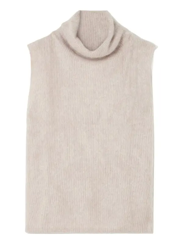 LISA YANG Cashmere Turtleneck Sweater Vest - Sand-colored