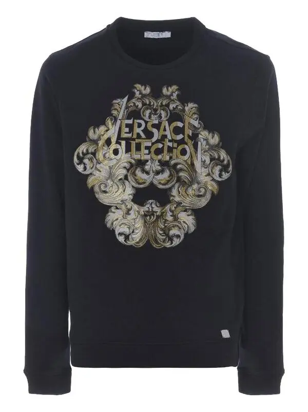 Versace Patterned Crewneck Pullover - Black
