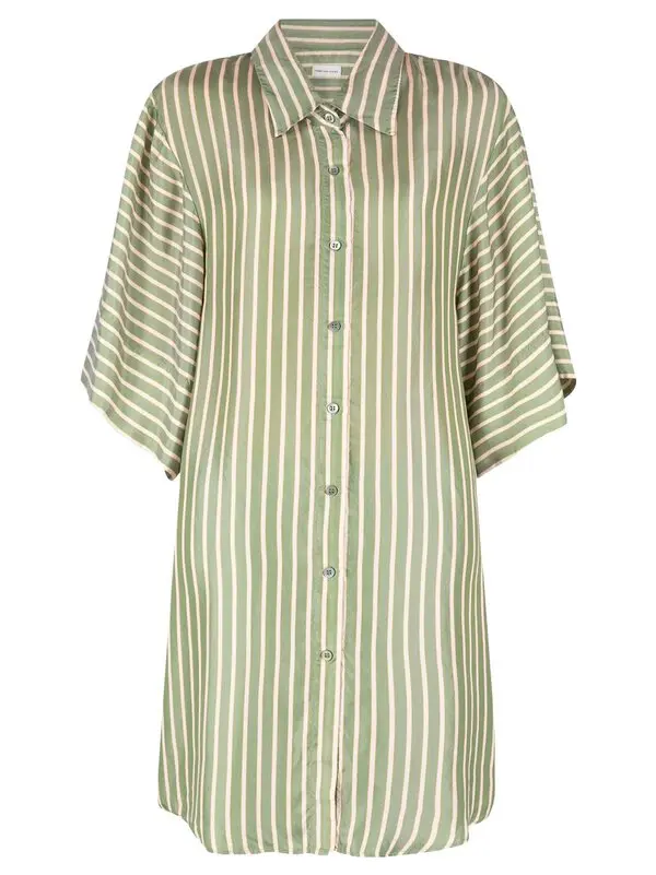 Dries Van Noten Striped Shirt Dress - Nude