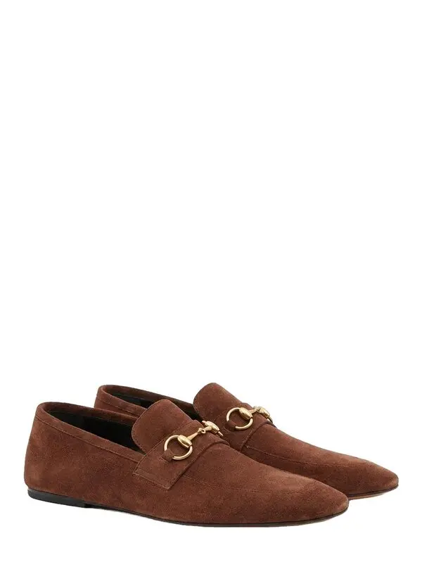 Gucci Suede Horsebit Loafers - Brown