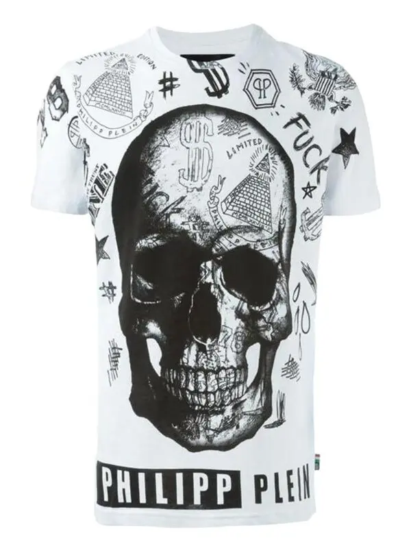 Philipp Plein Round-necked Logo T-shirt - White