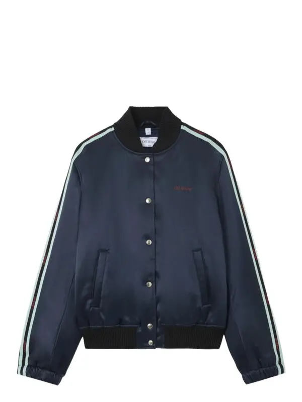 Off-White Striped Trim Bomber Jacket - Night Sky-gao Hong