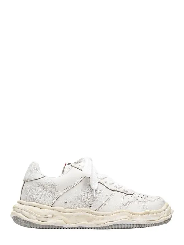 Mihara Yasuhiro Cracked Effect Wavy Sole Sneakers - White