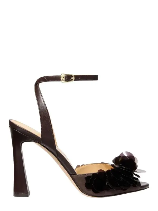 Michael Kors Sequin Embellished Ankle Strap Sandals - Black