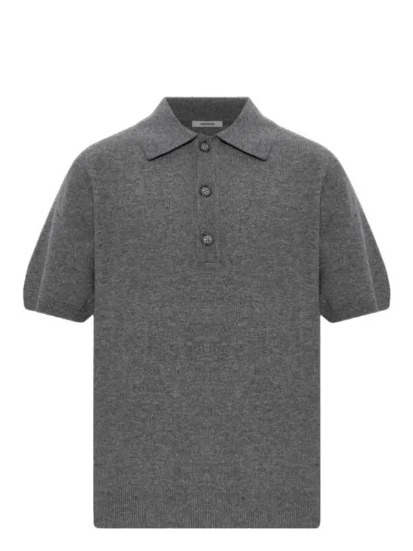 ENTIRE STUDIOS Buttoned Knitted Polo Shirt - Black