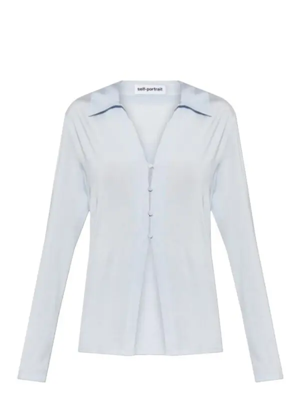 SELF-PORTRAIT Long Sleeve Shirt - White