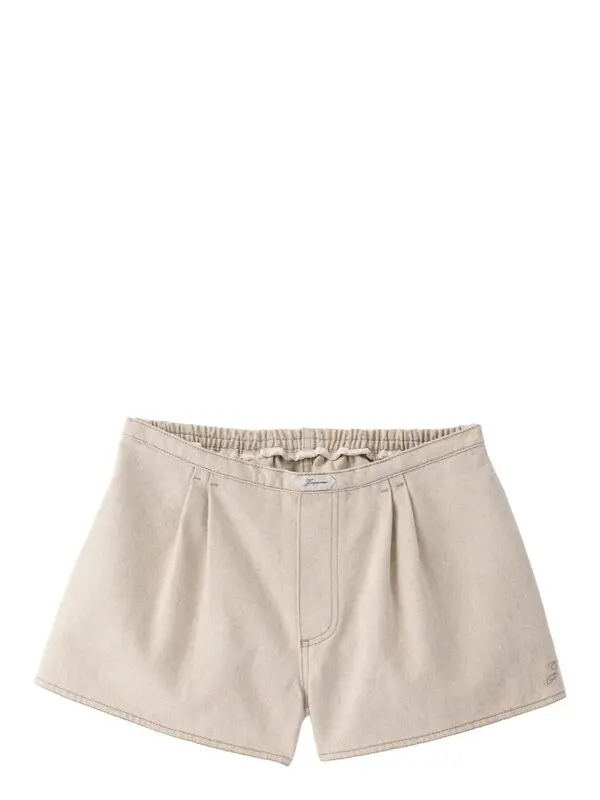 Jacquemus Amelo De-nîmes Denim Shorts - Light Beige