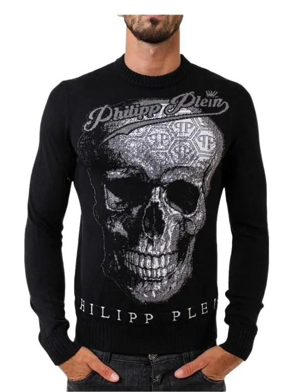 Philipp Plein Logo Skull Pullover - Black