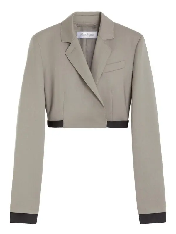 Max Mara Cropped Notched Lapel Jacket - Medium Gray