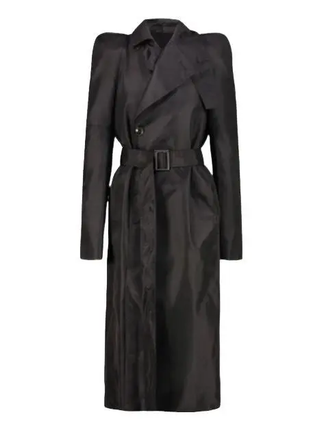 Rick Owens Double-breasted Belted Coat - Black