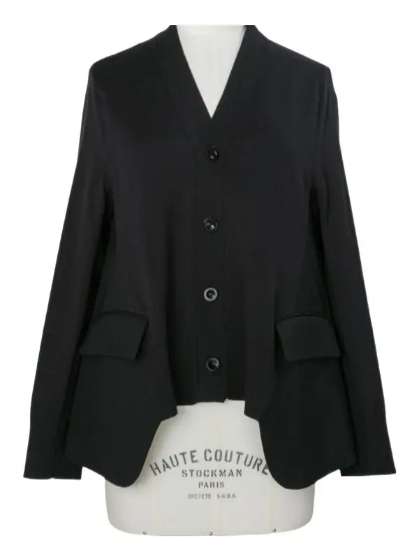 Sacai Panelled Long Sleeve Cardigan - Black