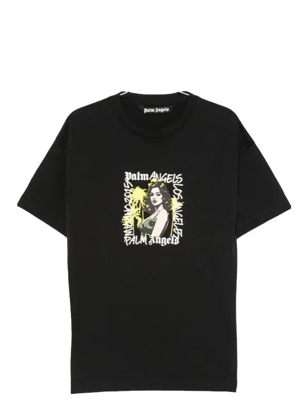 Palm Angels Graphic-print T-shirt - Black
