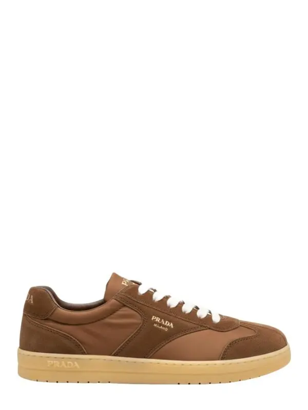 Prada Round-toe Lace-up Sneakers - Cocoa Brown