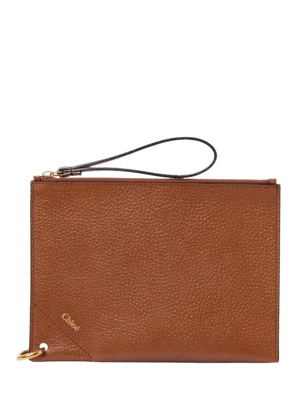 Chloé Zipper Clutch - Clay Brown